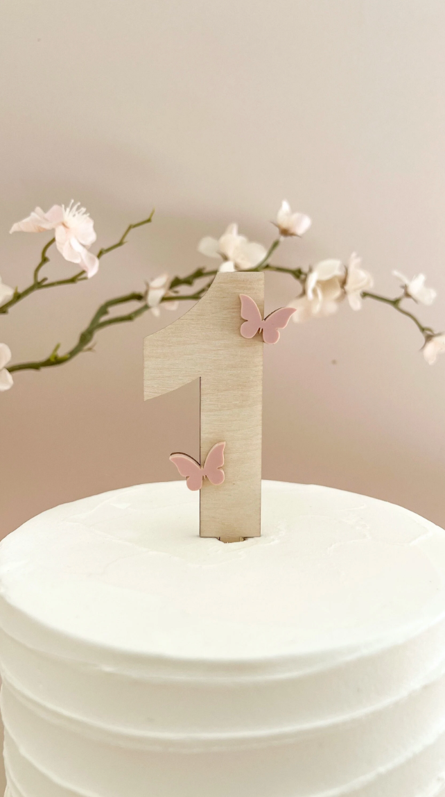 Butterfly Cake Topper | Number With 2 Mini Butterflies – SimplyCherishShop
